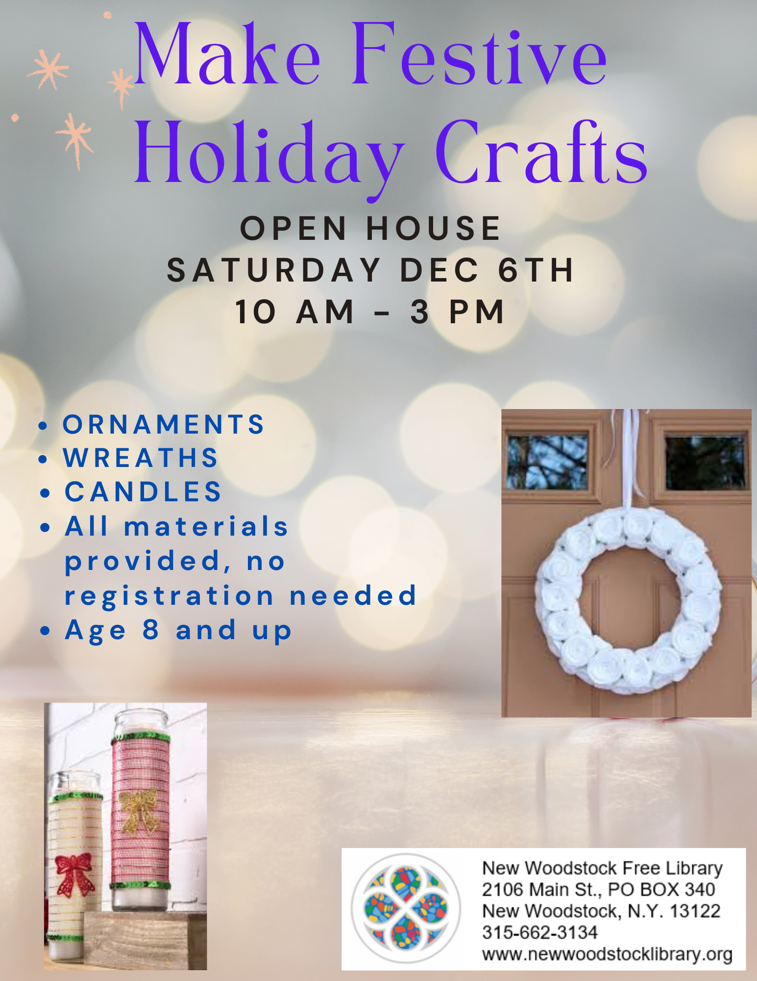 Make Festive Holiday Crafts – Saturday, December 6th